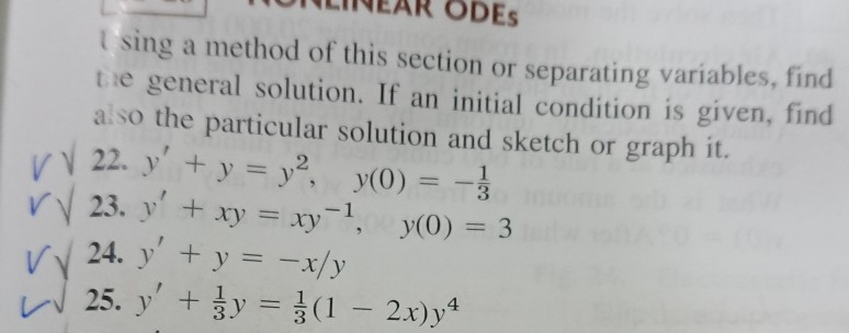 Solved MULINEAR ODES I sing a method of this section or | Chegg.com