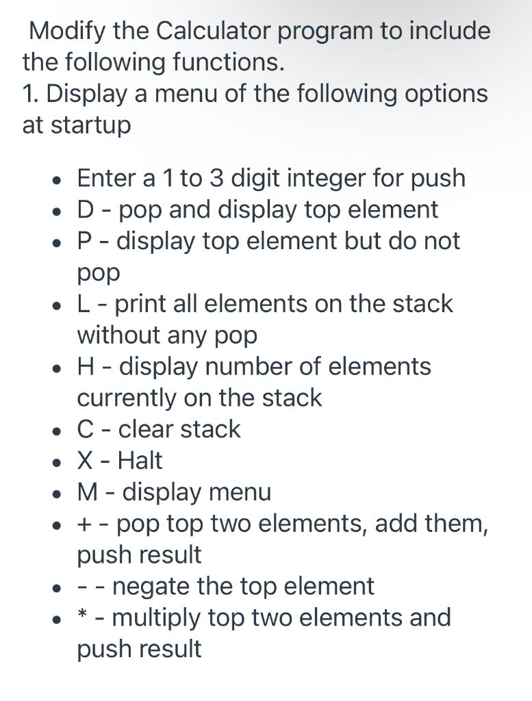 Solved LC3 language .ORIG x3000 ; ; The Calculator, Main | Chegg.com