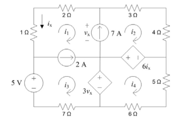 Solved Use mesh analysis to find vx in the circuit below: | Chegg.com