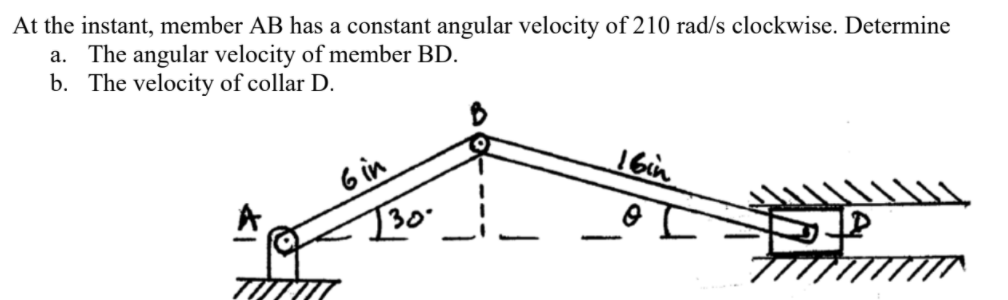 Solved At the instant, member AB has a constant angular | Chegg.com