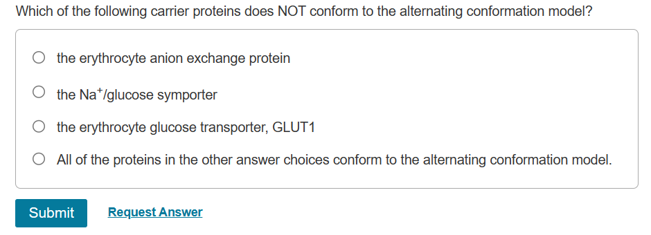 Solved Which of the following carrier proteins does NOT | Chegg.com
