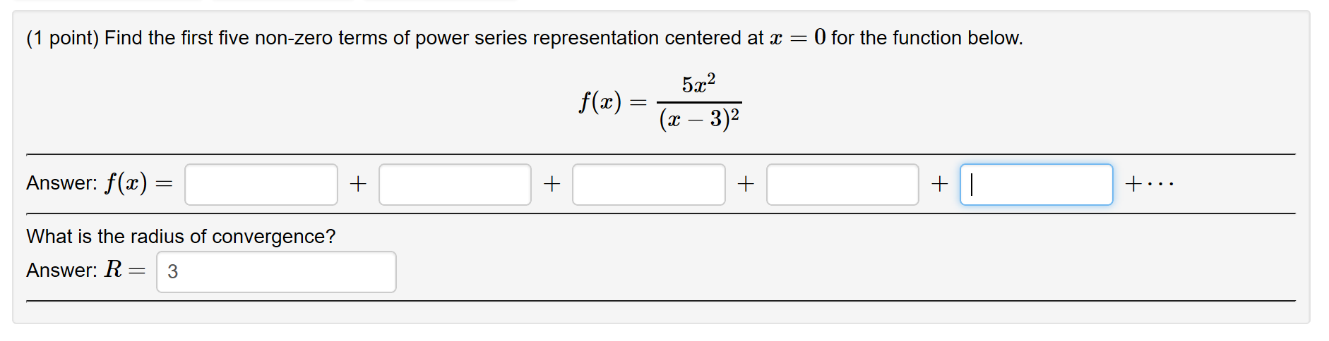 Solved Find the first five non-zero terms of power | Chegg.com