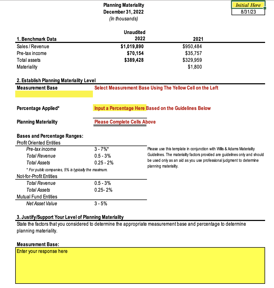 EARTHWEAR CLOTHIERS Allocation of Materiality: | Chegg.com
