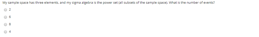 Solved My sample space has three elements, and my sigma | Chegg.com