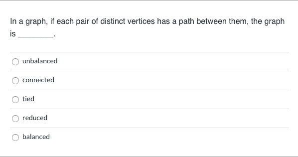 Solved In a graph, if each pair of distinct vertices has a | Chegg.com