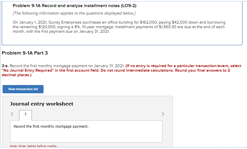 Solved Required information Problem 9-1A Record and analyze | Chegg.com