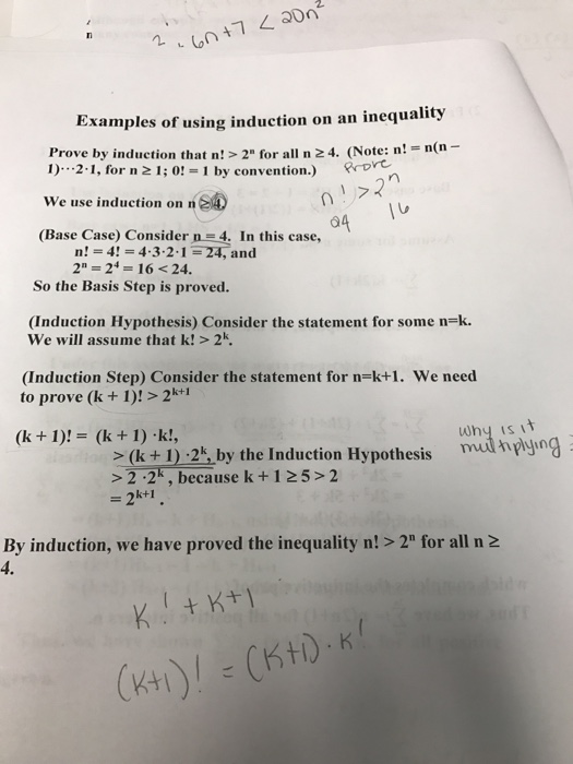 Solved Examples of using induction on an inequality Prove | Chegg.com