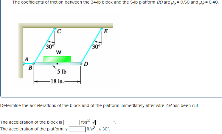 Solved The coefficients of friction between the 34-lb block | Chegg.com