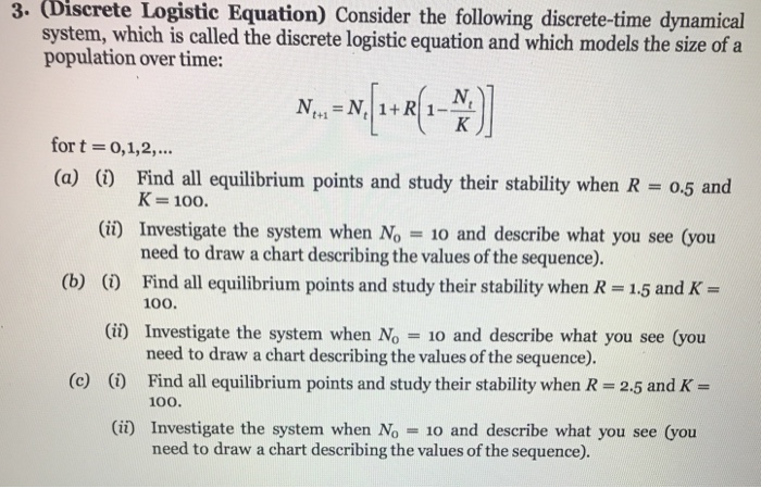 Solved 3 Discrete Logistic Equation Consider The