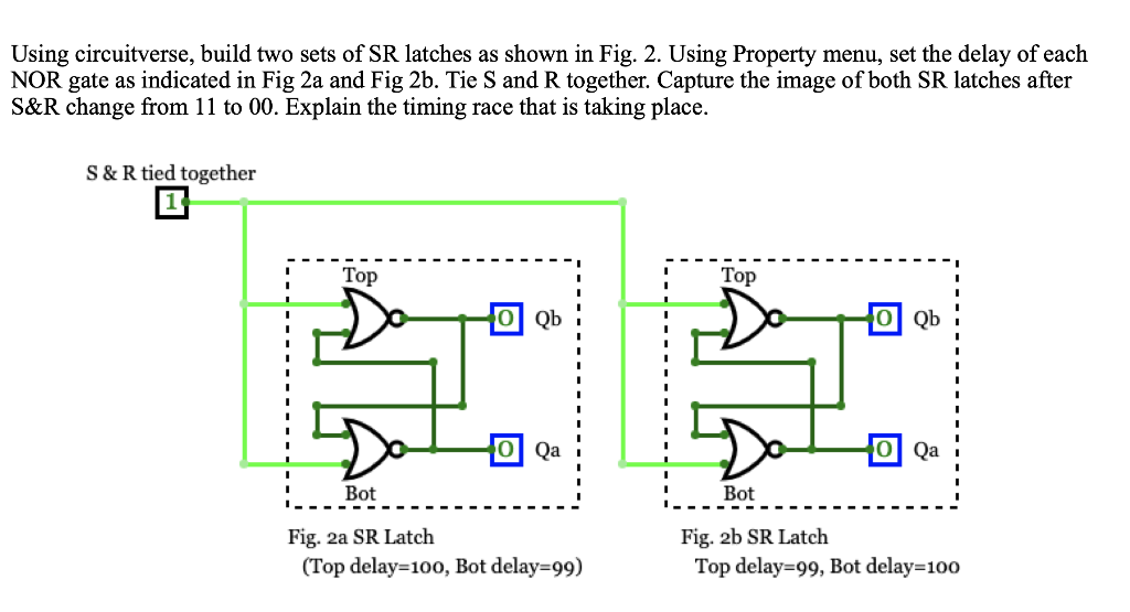 Solved Using circuitverse, build two sets of SR latches as | Chegg.com