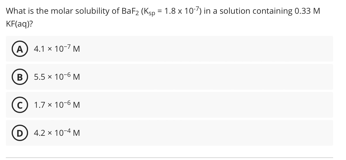 Solved What is ﻿the molar solubility | Chegg.com
