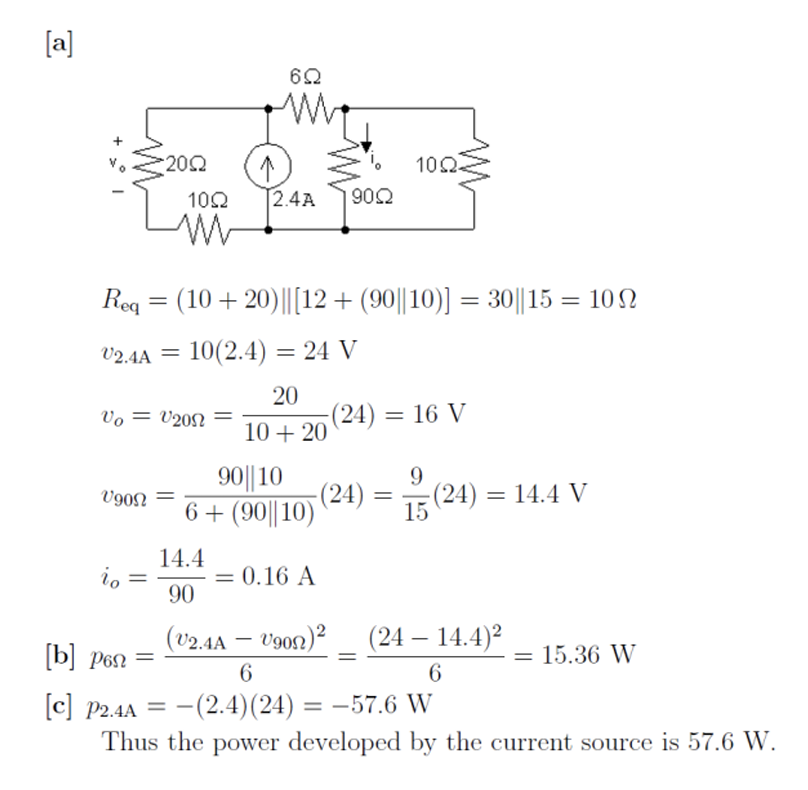 Solved For the current divider circuit in Fig. Q4 calculate: | Chegg.com