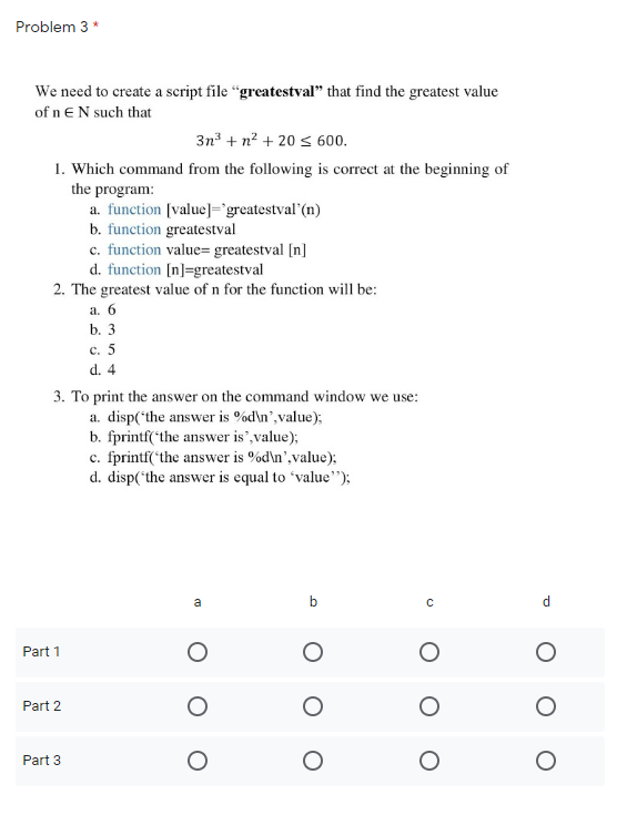 Solved Problem 3* We need to create a script file | Chegg.com