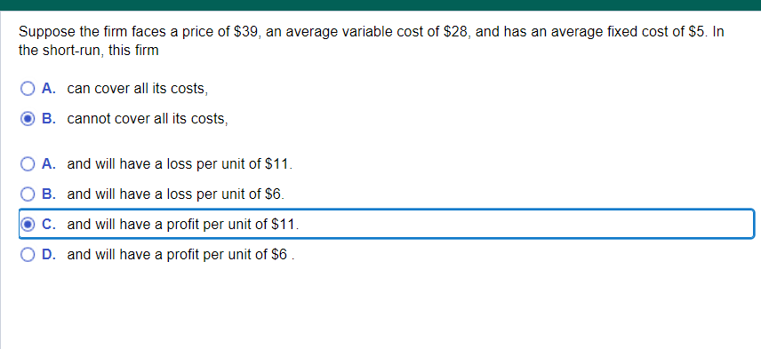 Solved Suppose the firm faces a price of $39, an average | Chegg.com