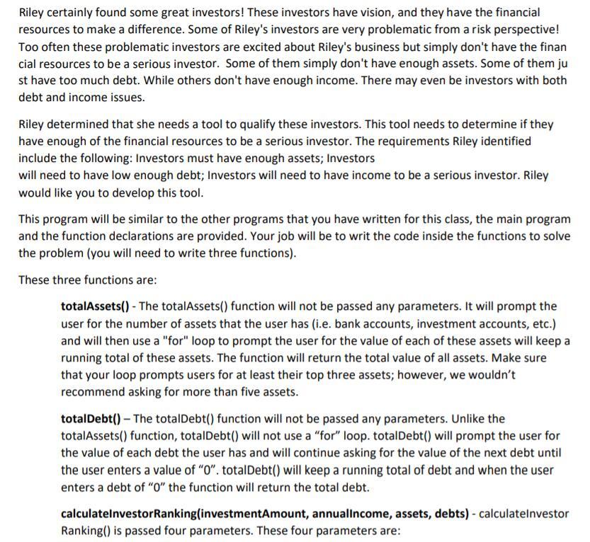 Solved function totalAssets() { IIIIIIIIIII // Insert your | Chegg.com