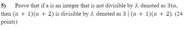 Solved 5) Prove that if a is an integer that is not | Chegg.com
