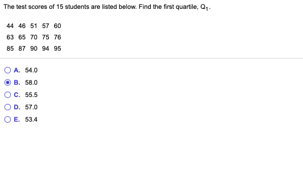 Solved The test scores of 15 students are listed below. Find | Chegg.com
