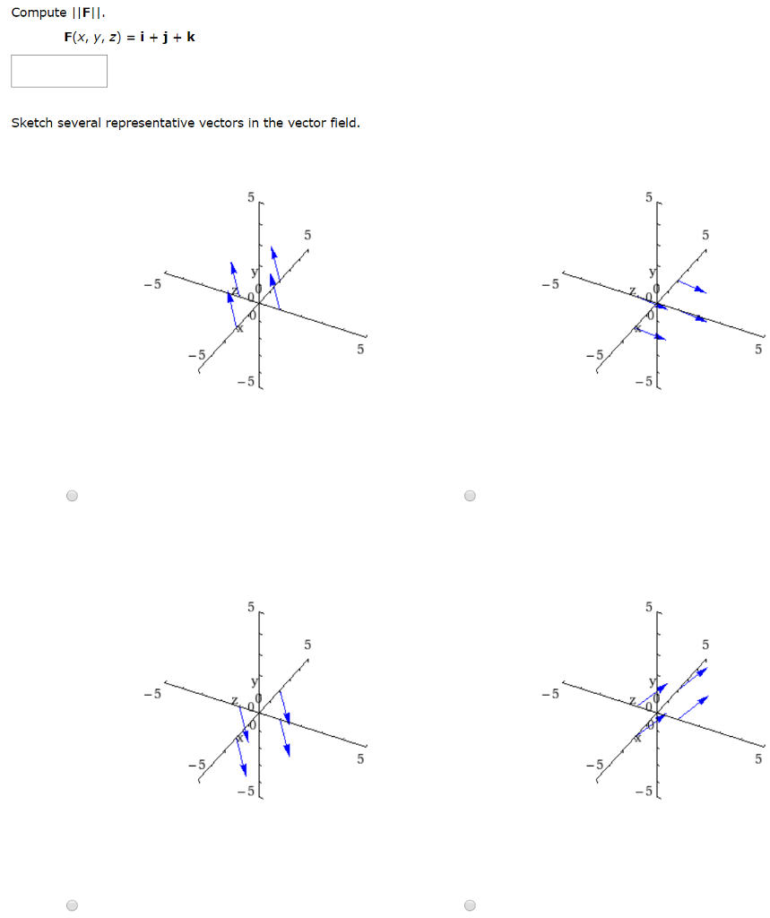 Solved Compute IIFII F(x, y, z) i+j+k Sketch several | Chegg.com