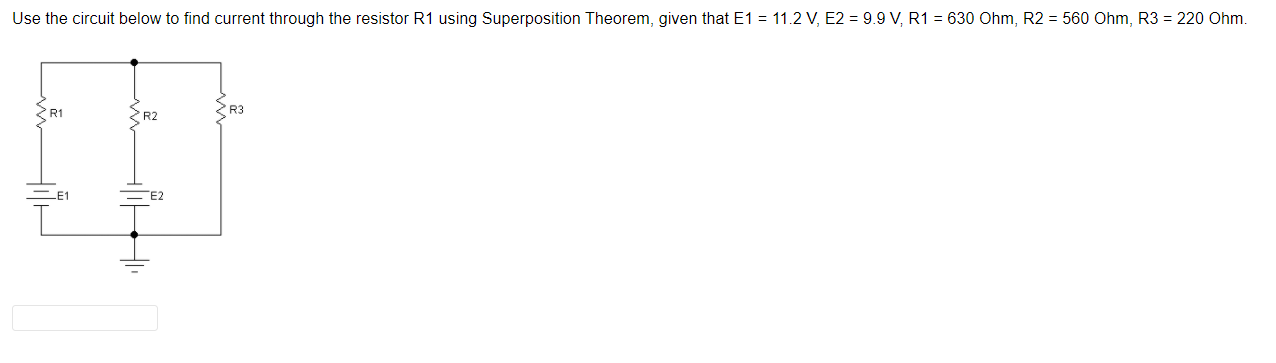 Solved Use the circuit below to find current through the | Chegg.com