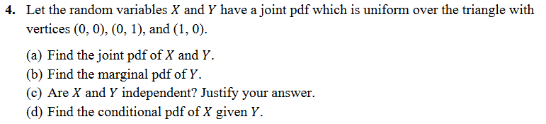 Solved Let the random variables x ﻿and Y ﻿have a joint pdf | Chegg.com