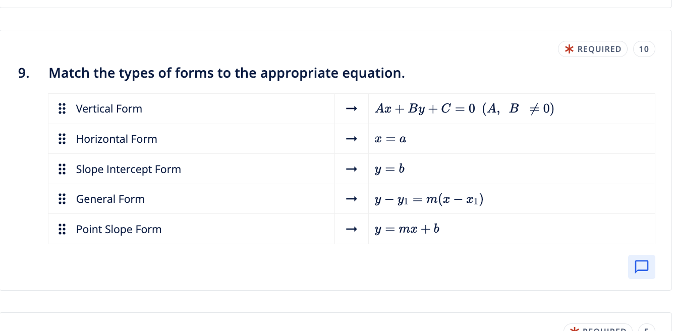 Solved 9. Match the types of forms to the appropriate | Chegg.com