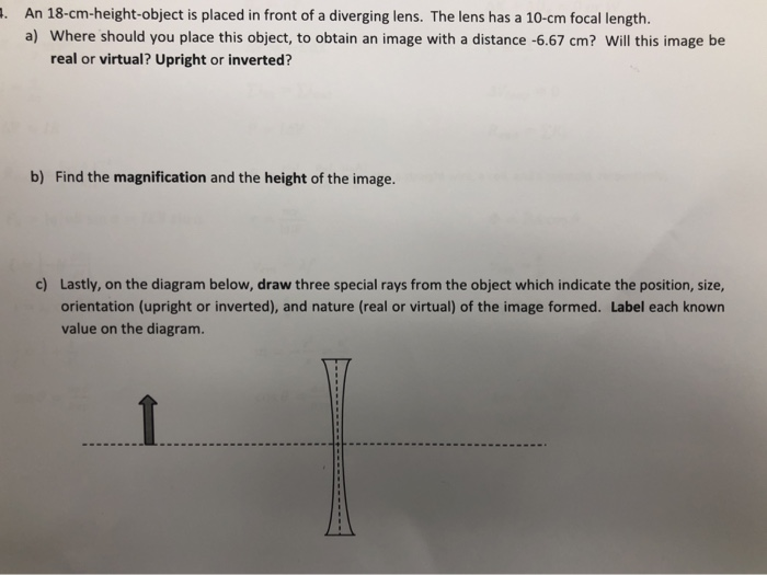 Solved An 18-cm-height-object is placed in front of a | Chegg.com