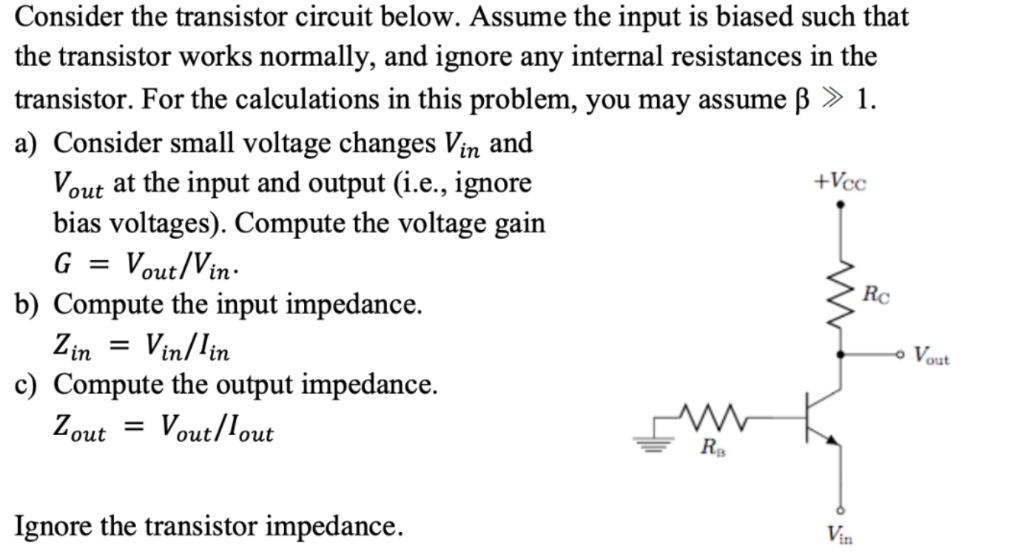 Solved Consider the transistor circuit below. Assume the | Chegg.com