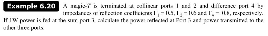 Solved Example 6.20 ﻿A magic- T ﻿is terminated at collinear | Chegg.com