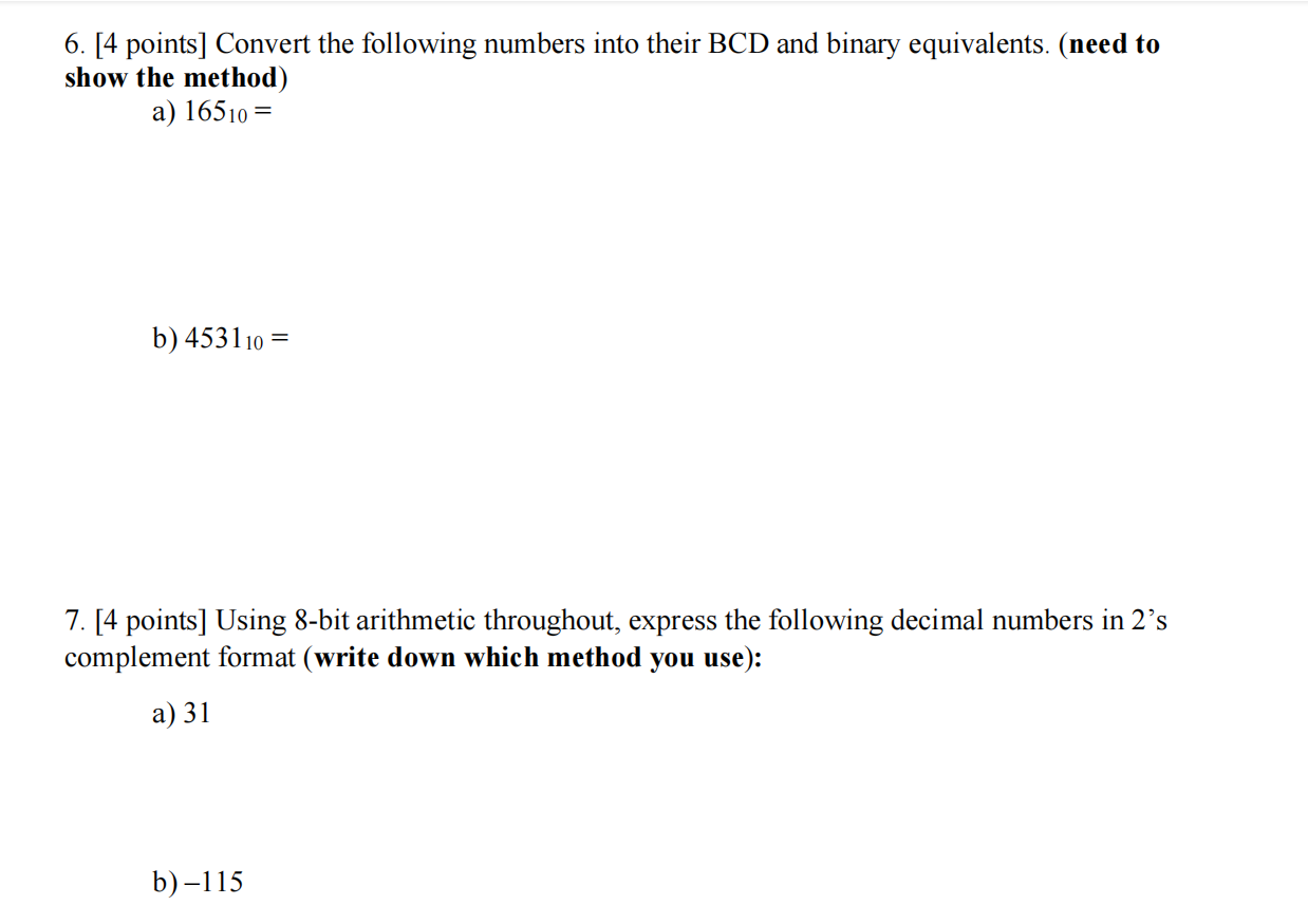 Solved 5. [4 points] Convert the following base 4 number to | Chegg.com