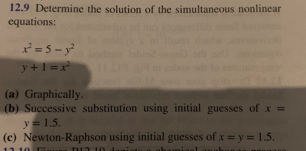 Solved 12.9 Determine the solution of the simultaneous | Chegg.com