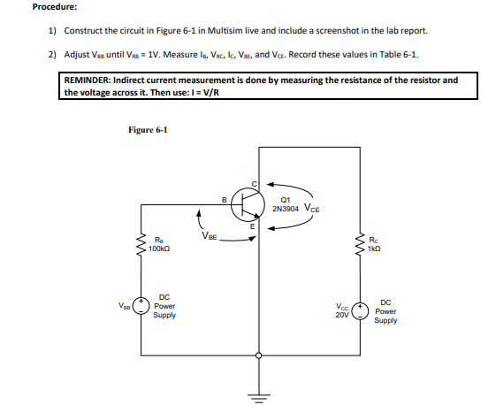 Solved Procedure: 1) Construct the circuit in Figure 6-1 in | Chegg.com