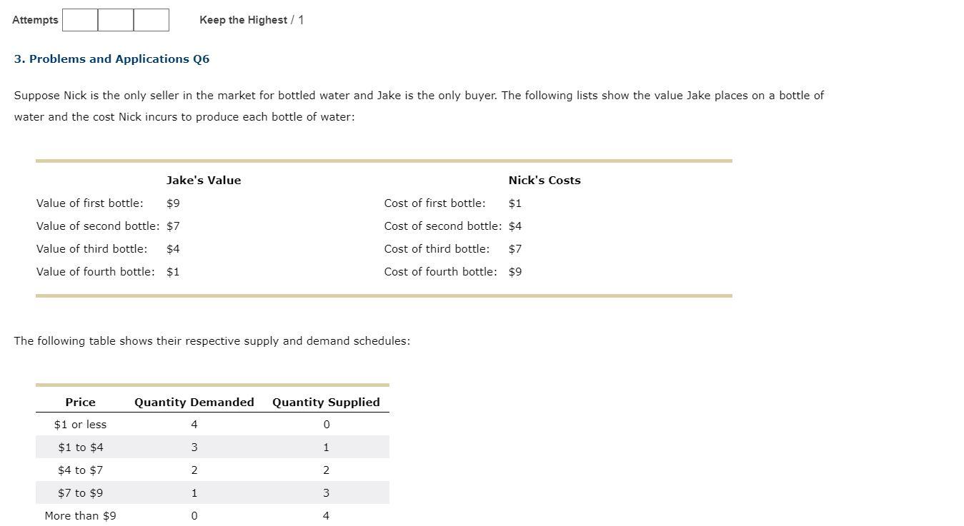 Solved Attempts Keep the Highest / 1 3. Problems and | Chegg.com