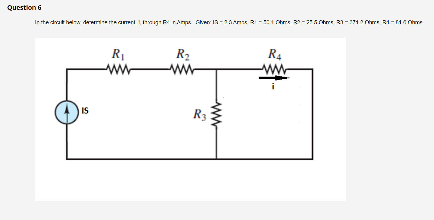 Solved In the circuit below, determine the current, i, | Chegg.com