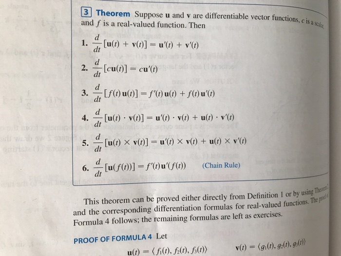 Solved 3 Theorem Suppose u and v are differentiable vector | Chegg.com
