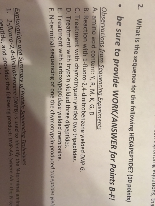 Solved What is the sequence for the following HEXAPEPTIDE? | Chegg.com