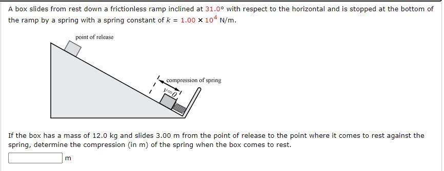 Solved A box slides from rest down a frictionless ramp | Chegg.com
