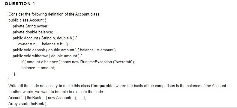 Solved QUESTION 1 Consider the following definition of the | Chegg.com
