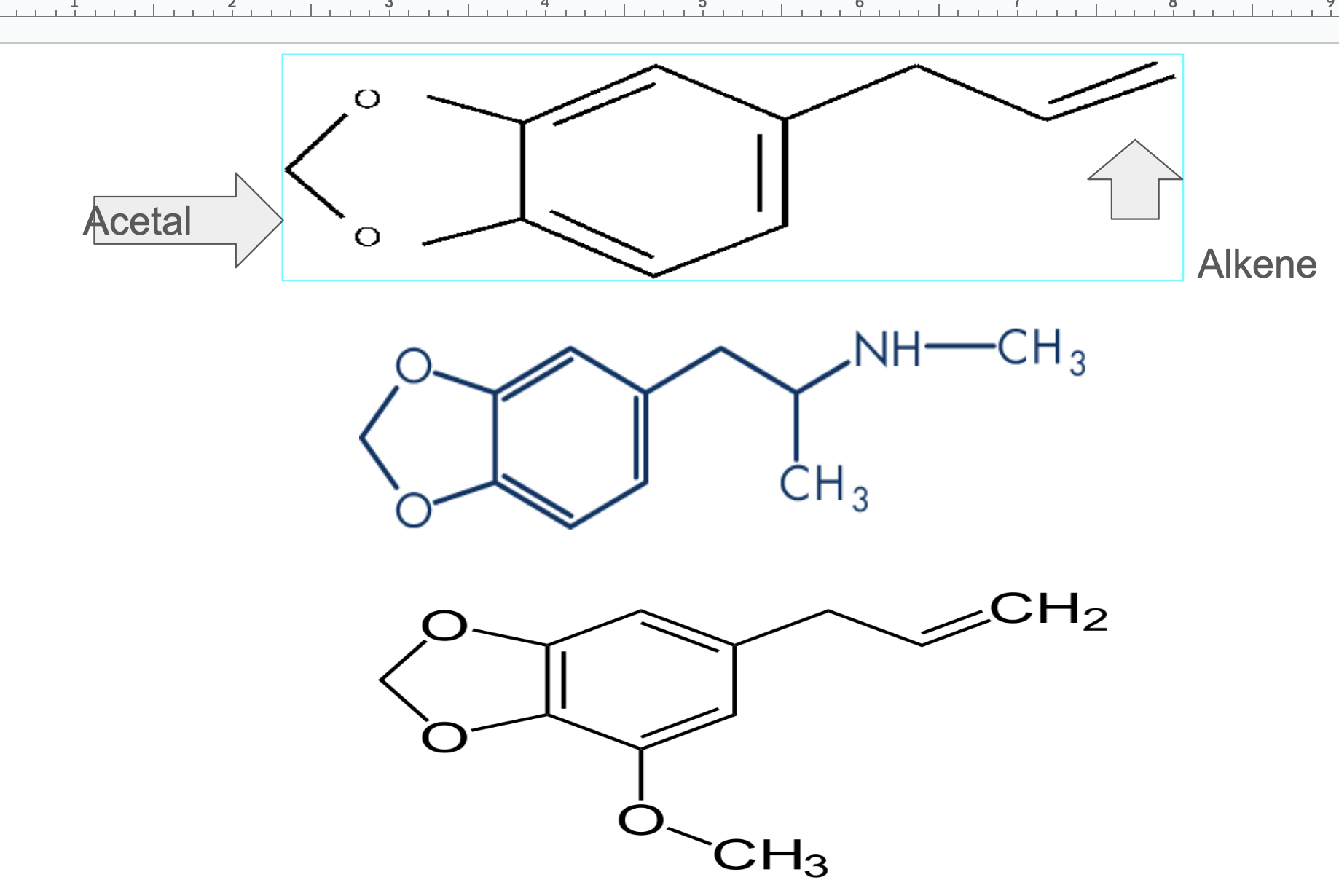 Solved comparing Safrole, MDMA, and myristicin I am having a | Chegg.com