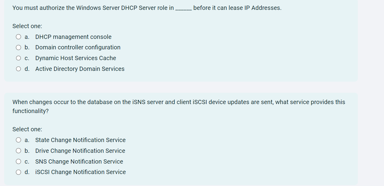Solved You must authorize the Windows Server DHCP Server | Chegg.com