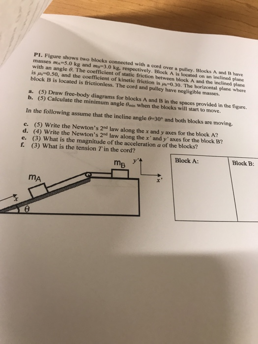 Solved P1. Figure shows two blocks connected with a cord | Chegg.com Solved P1. Figure shows two blocks connected with a cord | Chegg.com