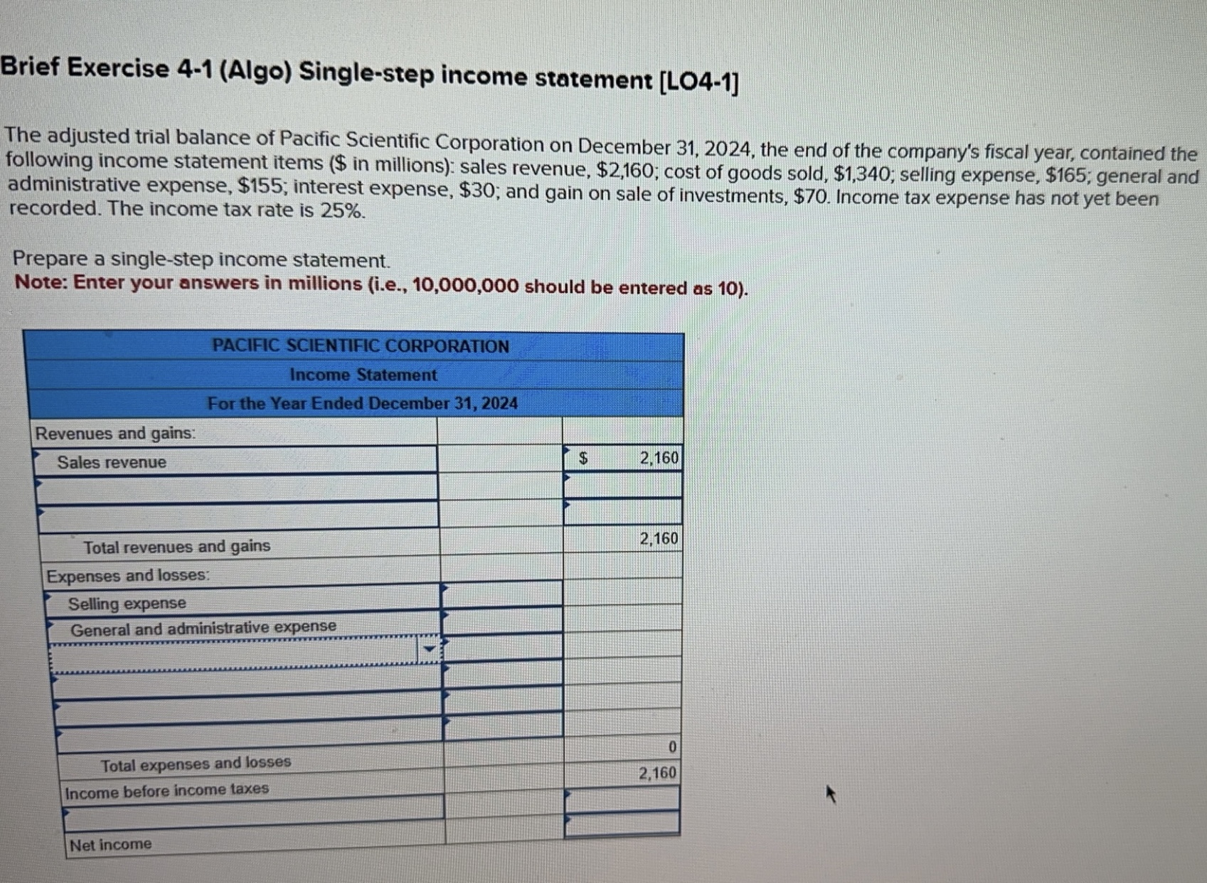 Solved Brief Exercise 4-1 (Algo) Single-step income | Chegg.com Solved Brief Exercise 4-1 (Algo) Single-step income | Chegg.com