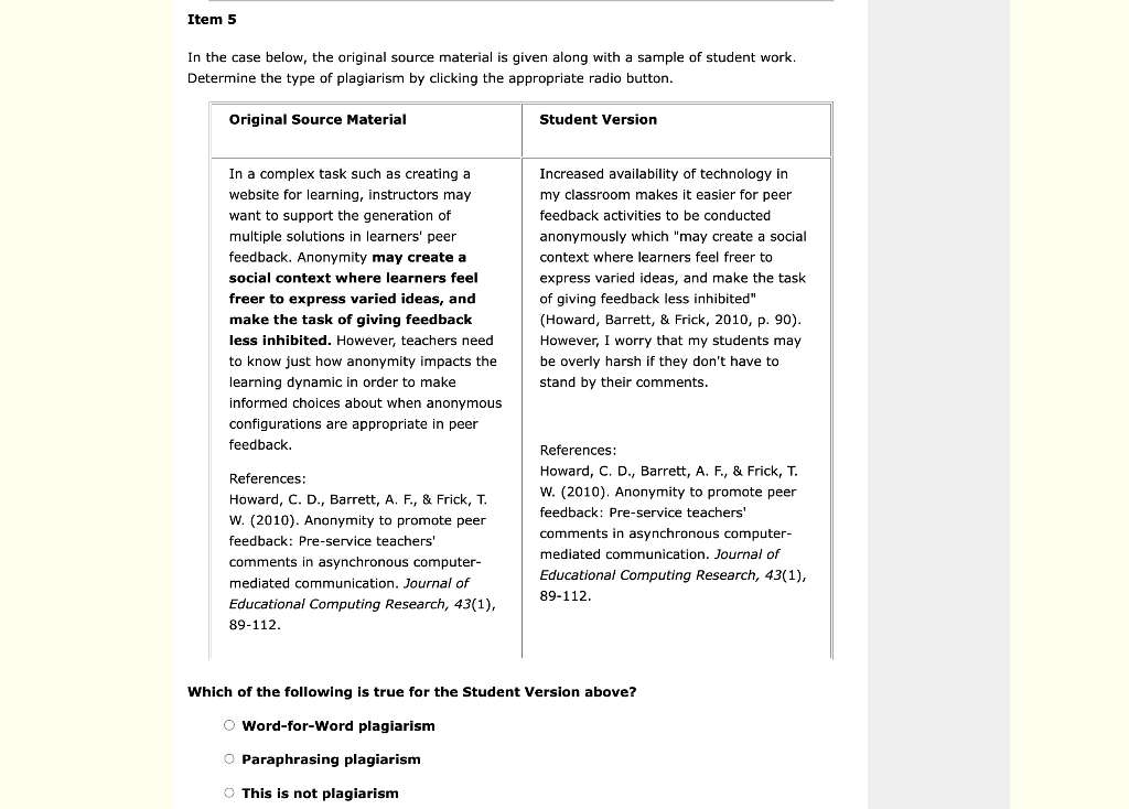 Solved Word-for-Word plagiarism Paraphrasing plagiarism This | Chegg.com