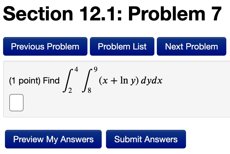 Solved Section 12.1: Problem 6 Previous Problem Problem List | Chegg.com