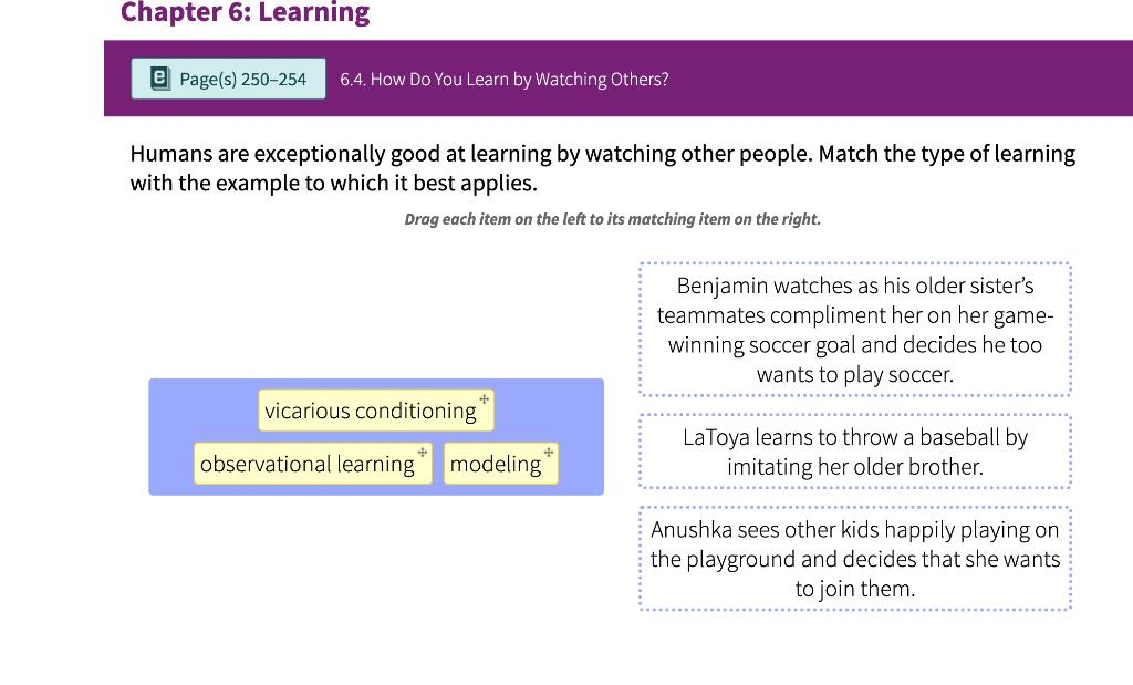 Solved 6.4. How Do You Learn by Watching Others? Humans are | Chegg.com