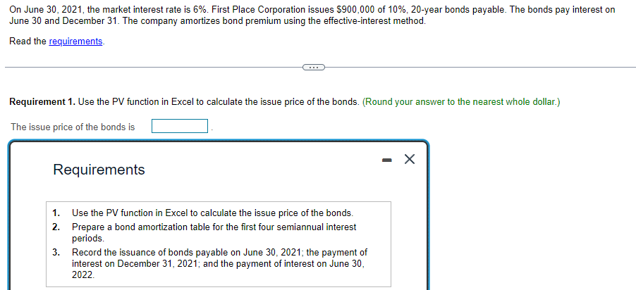 Solved Read the requirements. Requirement 1. Use the PV | Chegg.com