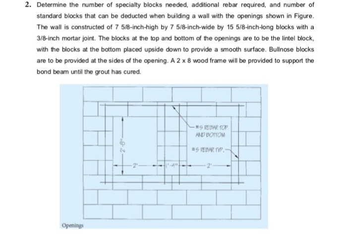 Solved 2. Determine the number of specialty blocks needed, | Chegg.com