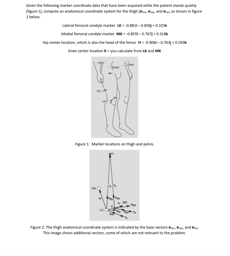 Solved Given The Following Marker Coordinate Data That Have 9602
