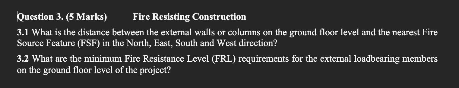 Solved Question 3. (5 Marks) Fire Resisting Construction 3.1 | Chegg.com