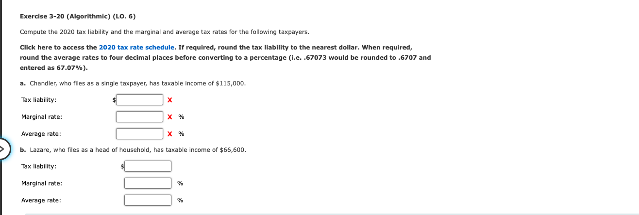 Solved Exercise 3-20 (Algorithmic) (LO. 6) Compute the 2020 | Chegg.com