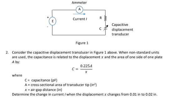 rigure 1 Consider the capacitive displacement | Chegg.com